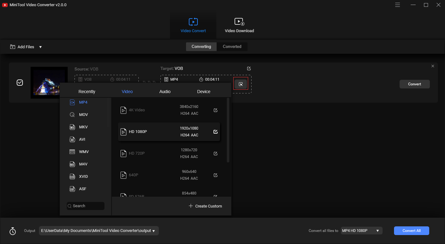 So konvertieren Sie VOB in MP4 (Windows/Mac/Phone) - MiniTool Video Converter